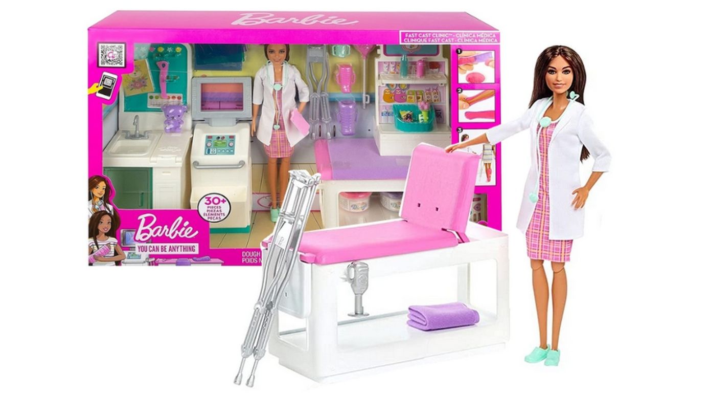 Набор игровой с куклой Mattel Barbie 30 см Профессии Клиника ...