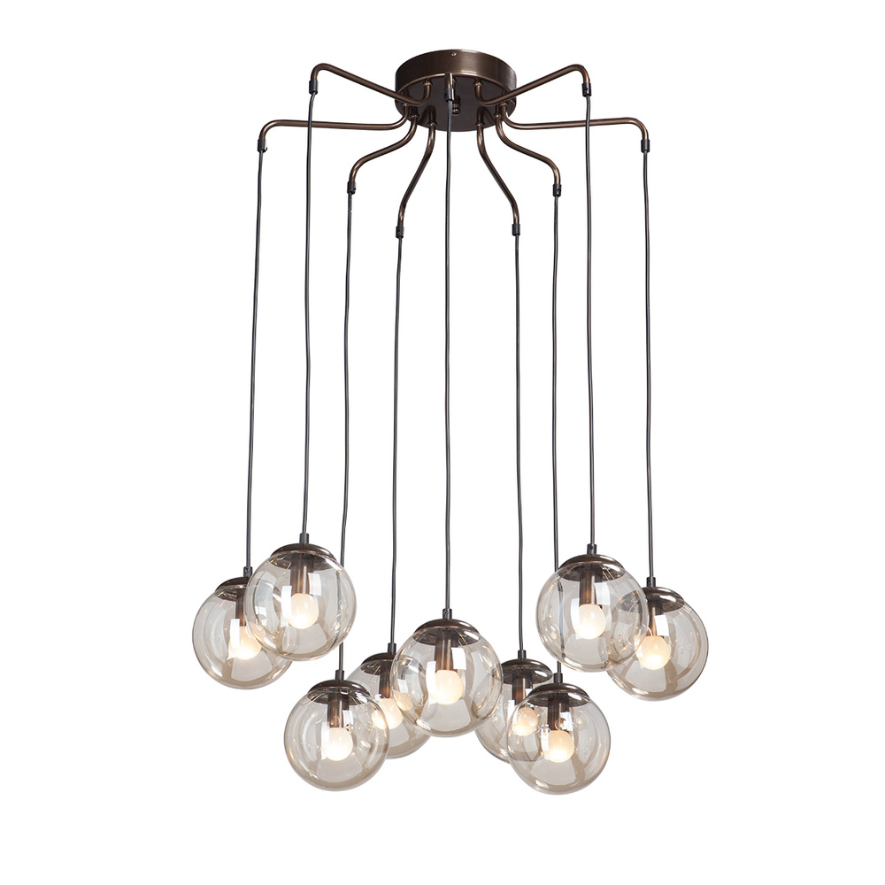 Люстра подвесная Vitaluce V4891-7/9PL , 9 ламп 27м2, Е14, 40Вт, цвет коньячная бронза. купить на ...