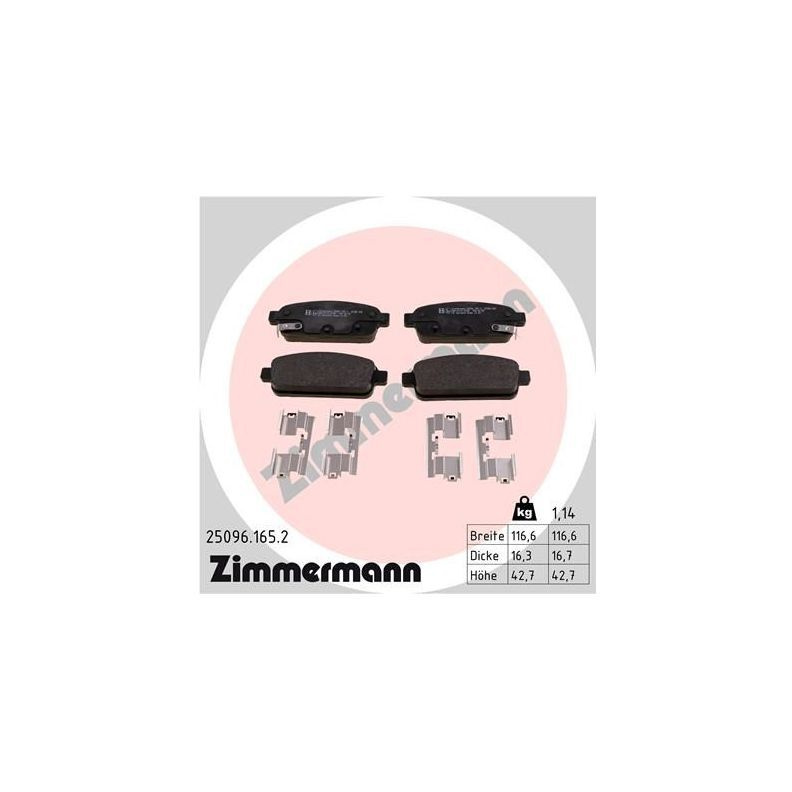 Колодки тормозные Zimmermann 250961652 - купить по низким ценам в ...