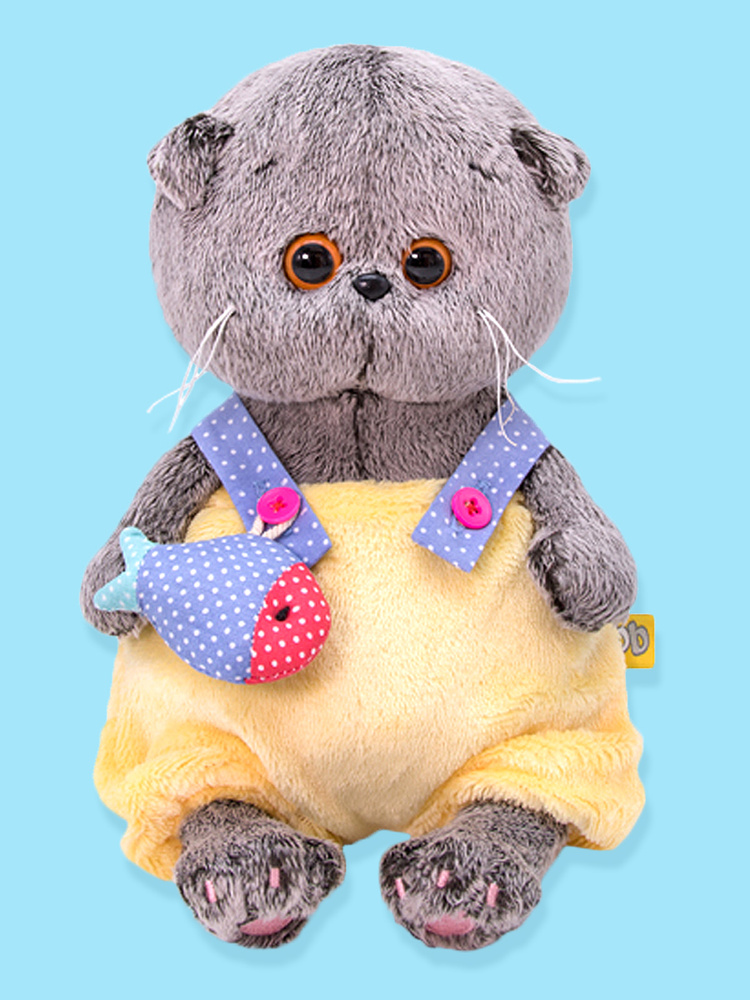 Мягкая игрушка Budi Basa кот Басик BABY в меховом комбинезоне 20 см ...