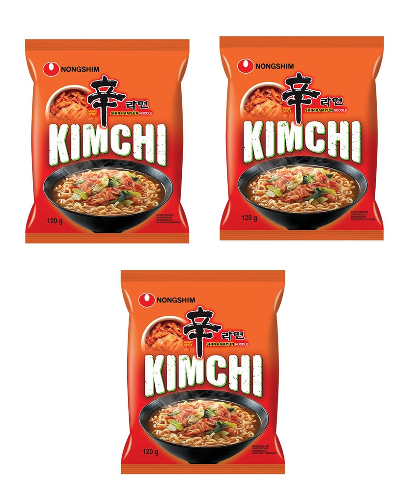 Лапша быстрого приготовления Кимчи Рамен Nongshim / Нонгшим, пачка 120 ...