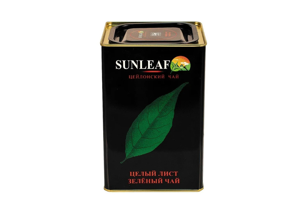Чай "Sunleaf" зелёный крупнолистовой, 400 г. чай в жестяной банке ...