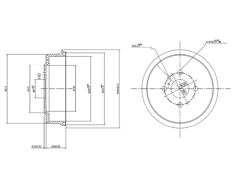 Барабан тормозной CHEVROLET LANOS T100 NUBIRA J100 J150 97-03 (пр-во ...