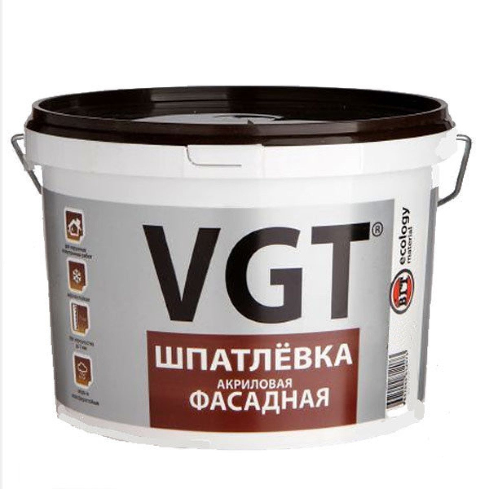 Фасадная акриловая шпатлёвка Vgt Шпатлевка ВГТ фасад 3 6кг купить по