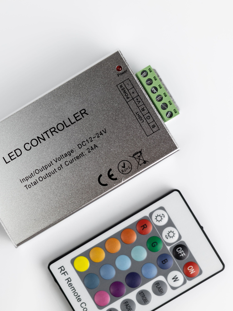 Контроллер для светодиодной ленты RGB 24A RF (12V-24V, 288W-576W) с ...