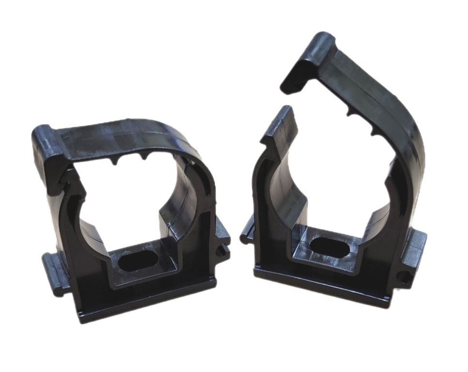 Клипса для трубы с Защелкой d25мм (пакет 100шт) ЧЕРНАЯ, держатель ...