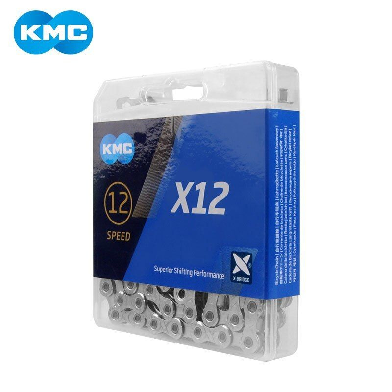 Цепь велосипедная KMC X12, 12 скоростей, 126 звеньев, цвет Silver/Black ...