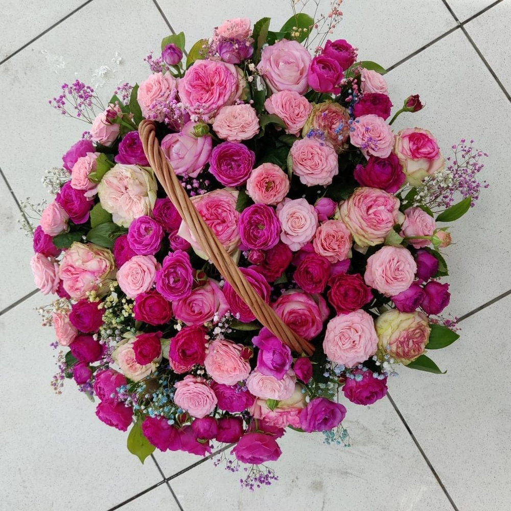 JUM FLOWER Роза, Пионовидная роза, Гипсофила, цвет разноцветный купить ...