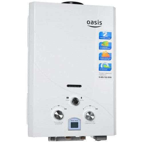Газовая колонка Oasis OR-12W, Газовый проточный водонагреватель 12 кВт, 6 л в минуту Электронный ...