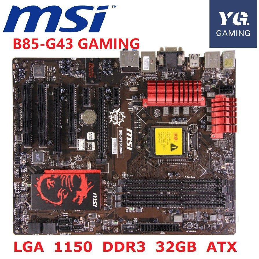 Оригинальная материнская плата MSI B85 - G43 GAMING LGA 1150 DDR3 32 ГБ ...