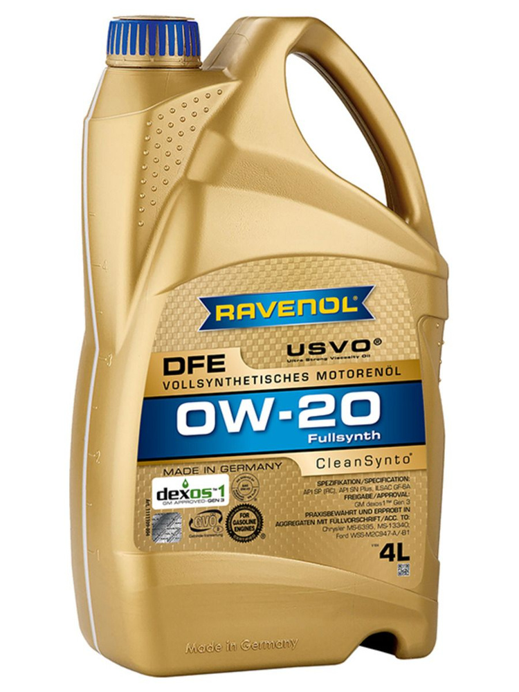 Масло моторное RAVENOL 0W-20 Синтетическое - купить в интернет-магазине OZON (160471974)