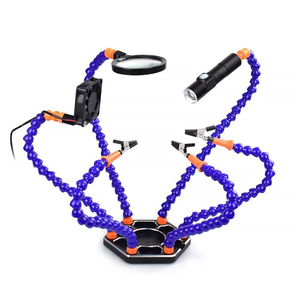 Гибкий держатель для пайки Solder Master (лупа, фонарик, вентилятор, 3 ...