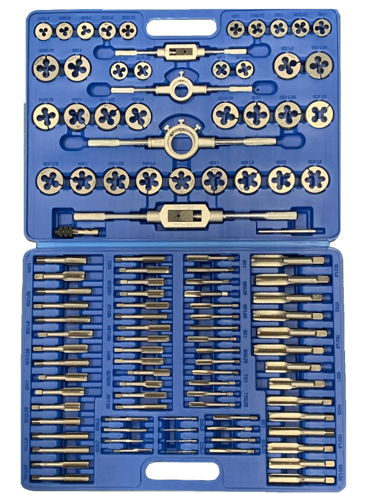 Набор метчиков и плашек 110 пр, (М2-М18) 41004 - купить с доставкой по ...