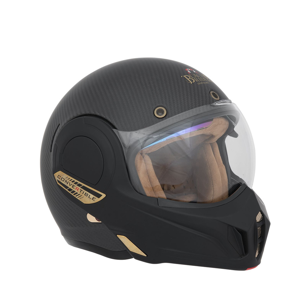 Мотошлем Beon Flip-back B-707 Stratos Carbon Black/Gold S - купить с ...