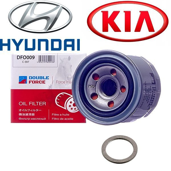 Фильтр масляный+прокладка сливной пробки Double Force (26300-35505/ ...