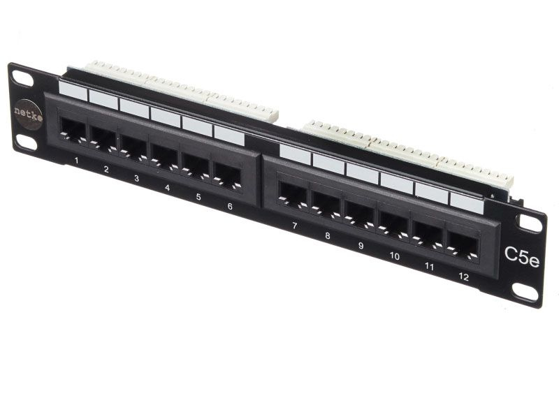 Патч панель Utp 10 12 портов Rj45 Cat 5е 1u Dual Type Netko