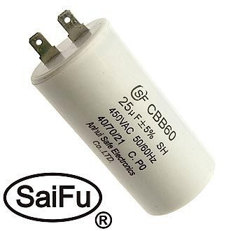 Пусковой конденсатор CBB60 25uF 450V (SAIFU) - купить с доставкой по ...