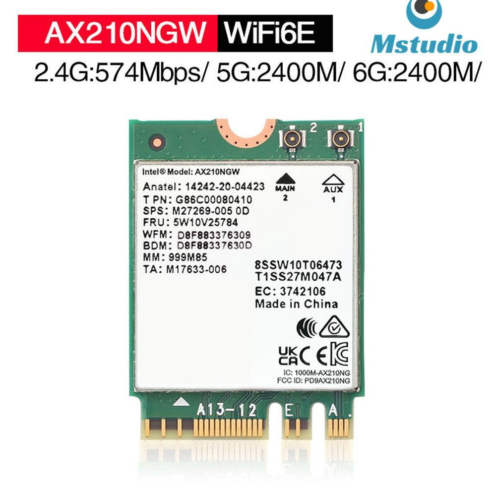 Сетевая карта Ax210ngw Wi Fi 6e Адаптер Rev 006 Bluetooth 5 3 для