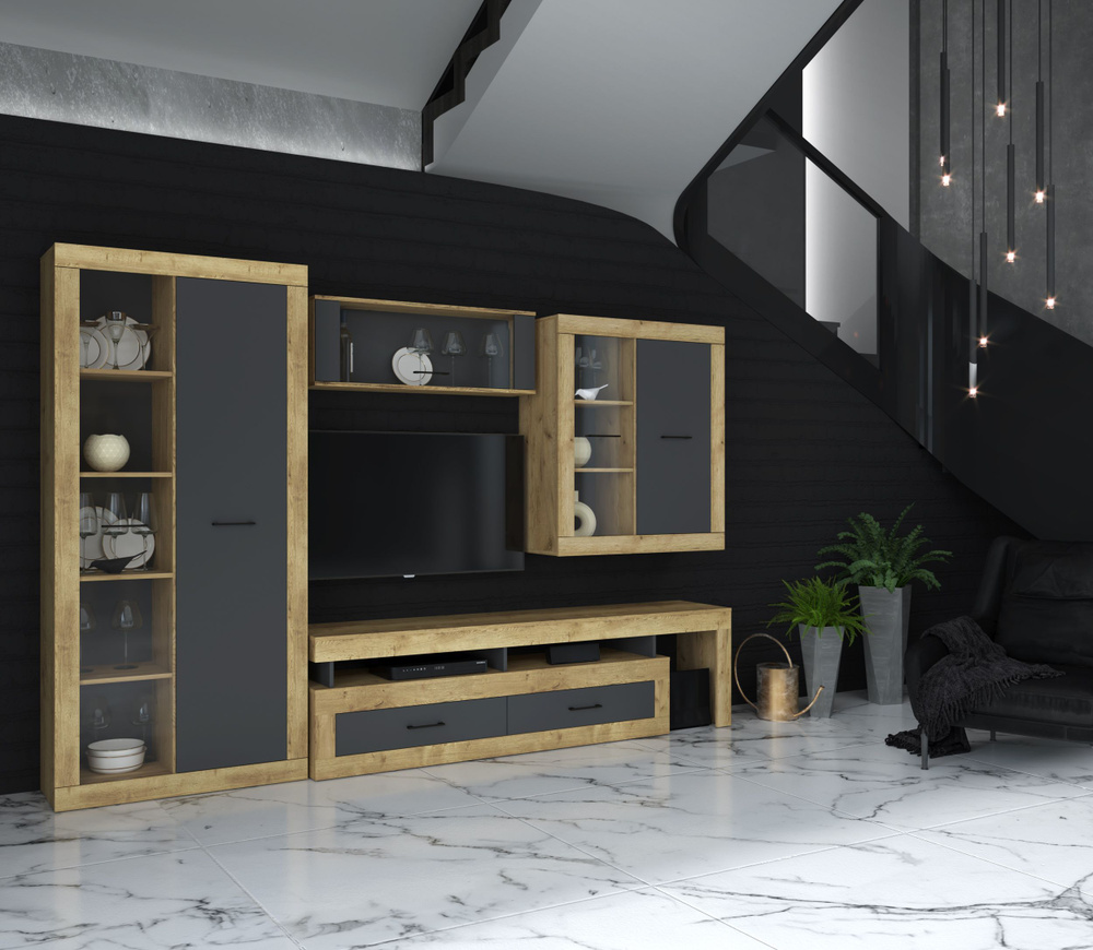 Стенка для гостиной Loft-6 (Лофт-6) купить по выгодной цене в интернет ...