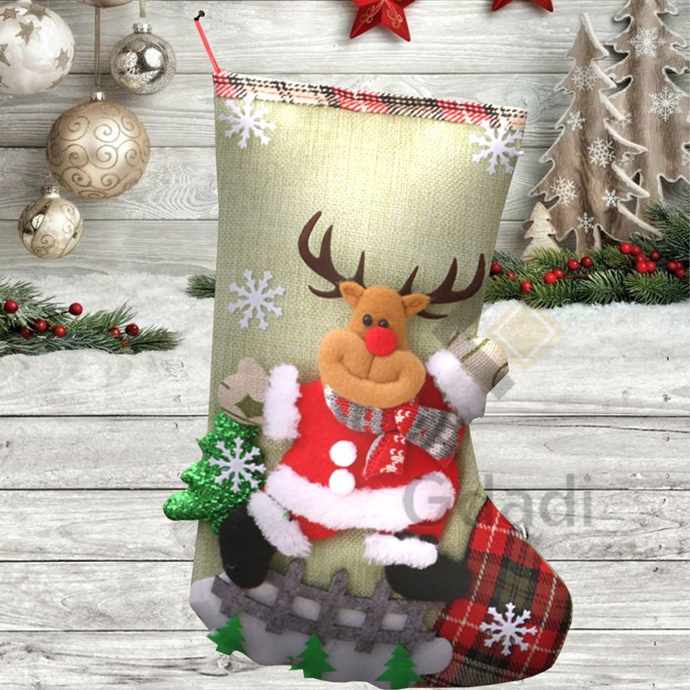 Новогодний носок для подарков купить c доставкой на OZON по низкой цене ...