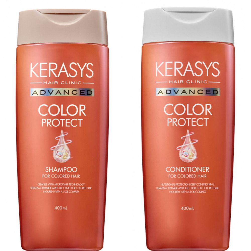Kerasys Набор для окрашенных волос, Шампунь, ампульный, Защита цвета ...