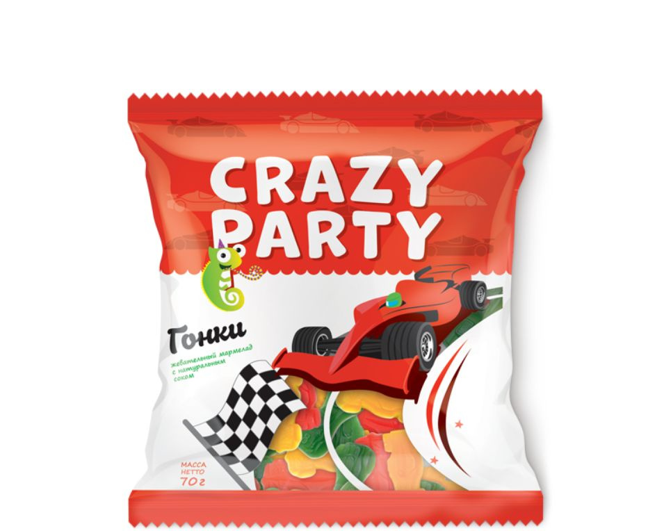 Азовская кондитерская фабрика Мармелад жевательный Crazy Party Гонки ...