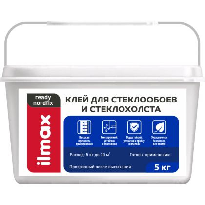 Клей для стеклообоев ilmax ready nordfix, 5л - купить с доставкой по выгодным ценам в интернет ...