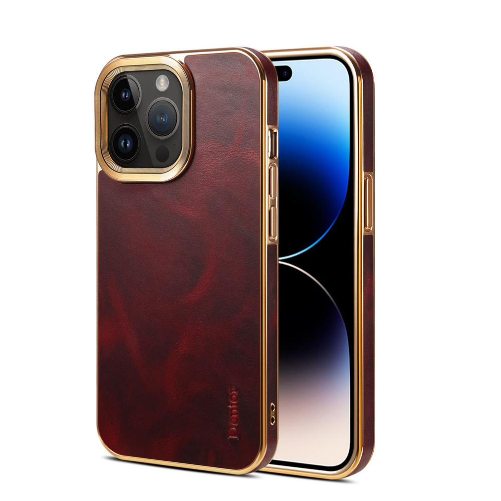 Чехол для iPhone 15 Pro Max (на айфон 15 про макс) / Ретро - бычья кожа ...