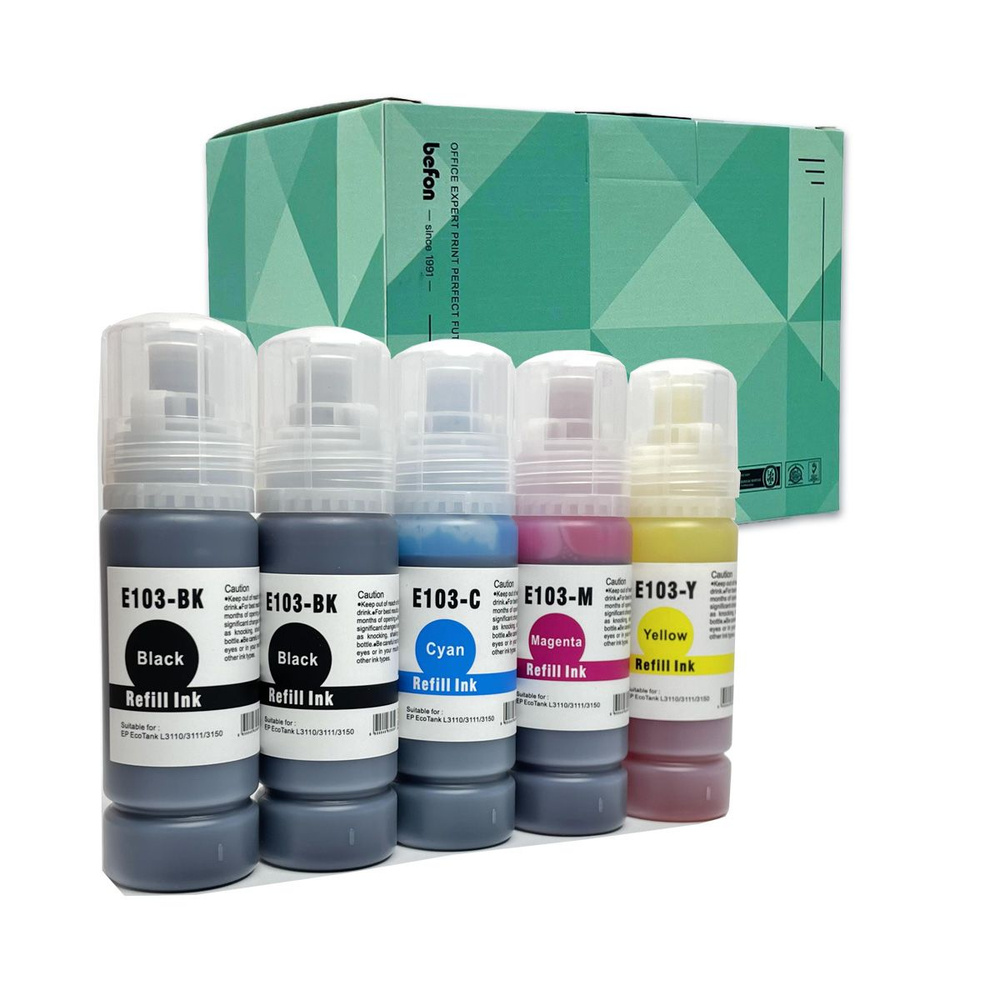 Расходник для печати befon L103, Набор CMYK, для струйного принтера ...