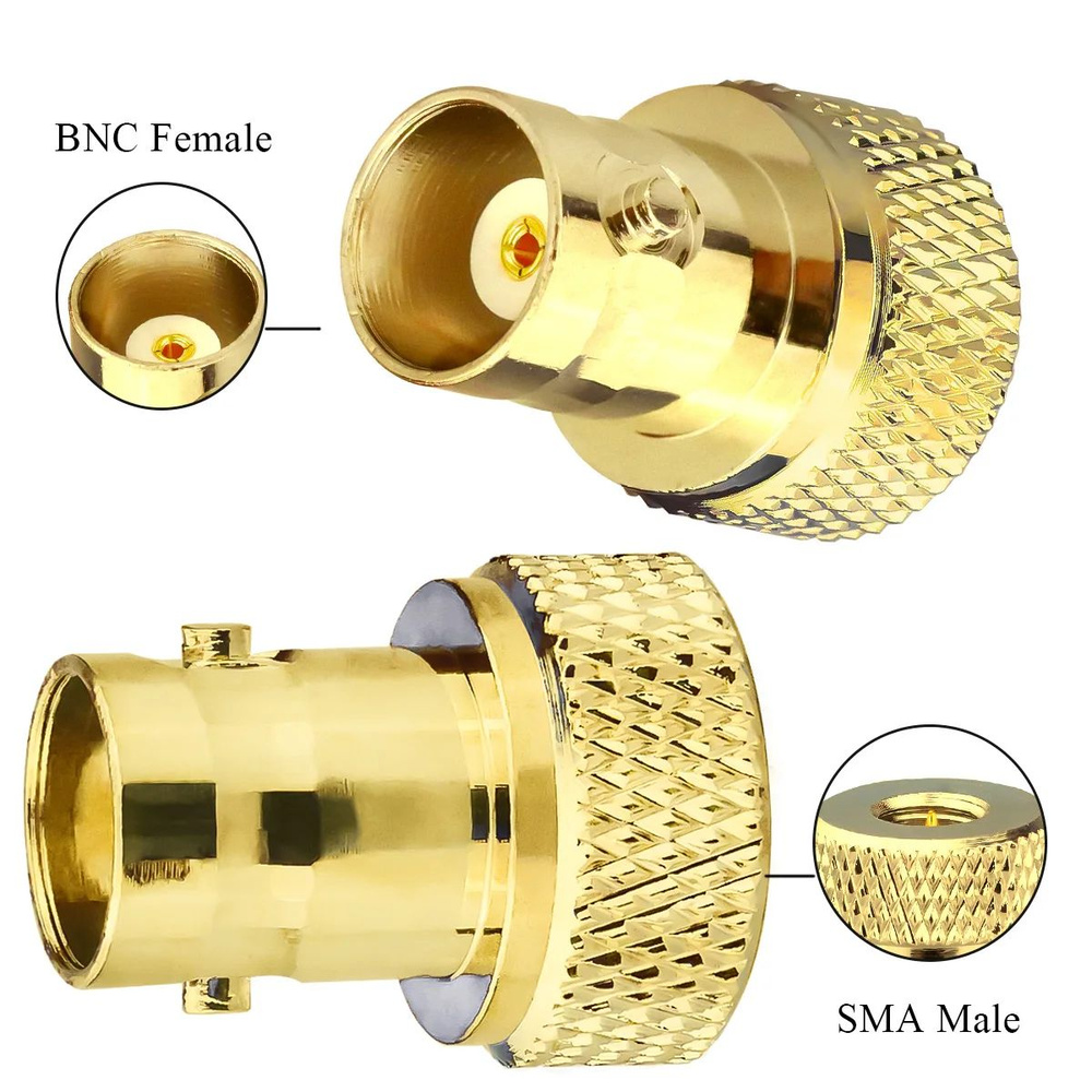Переходник SMA male (штекер) - BNC female (гнездо), ВЧ адаптер для рации (1шт). - купить с ...