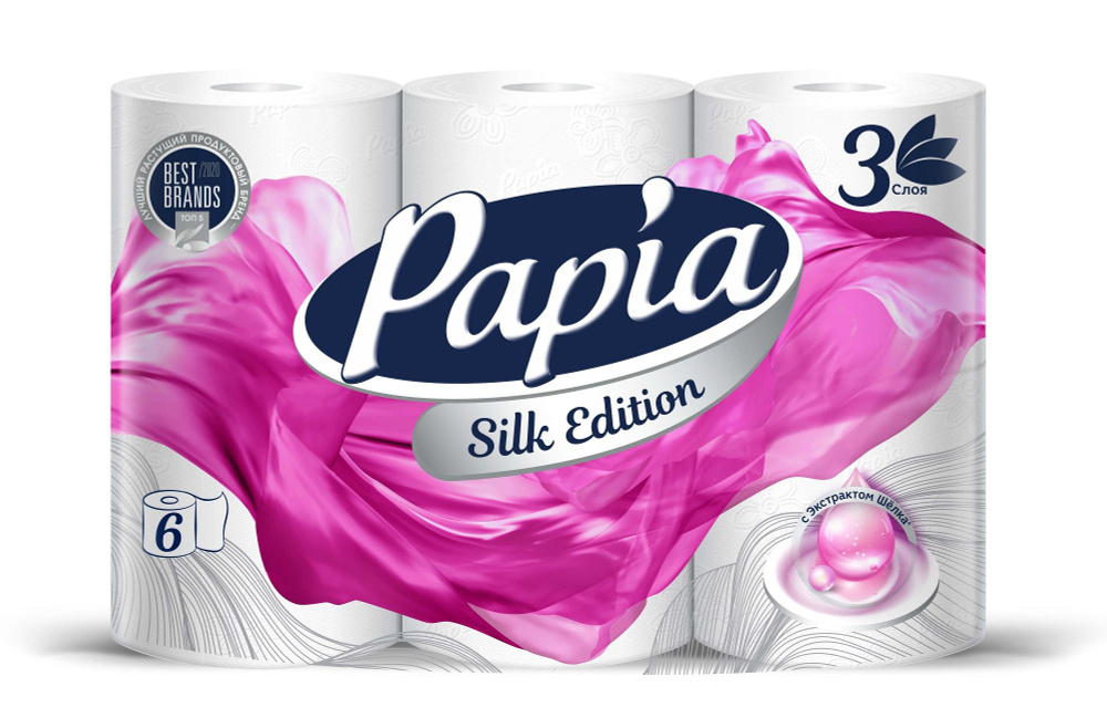 Туалетная бумага Hayat Papia Silk edition 3-х сл. белая 6 шт. - купить ...