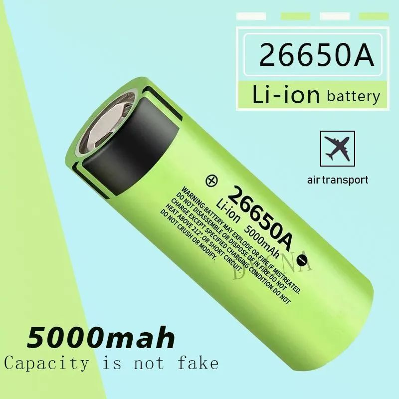 26650 Аккумулятор Panasonic 26650A AKB (Li-ion) 3,7В 5000 мАч Плоский ...