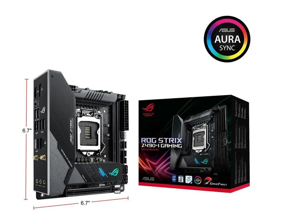 Материнская плата ASUS Материнская плата ASUS ROG STRIX Z490-I GAMING ...