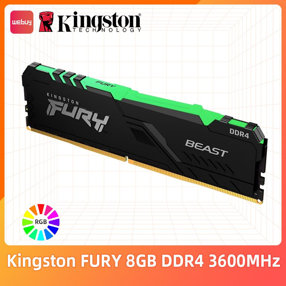 Модуль оперативной памяти Kingston Fury RAM Fury Beast RGB DDR4 36008 ...
