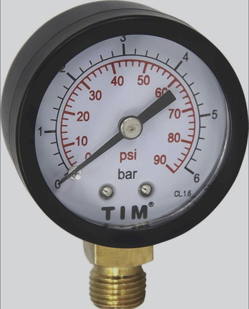 Манометр радиального подключения 1/4" - 6 бар TIM арт. Y-50-6 купить на ...