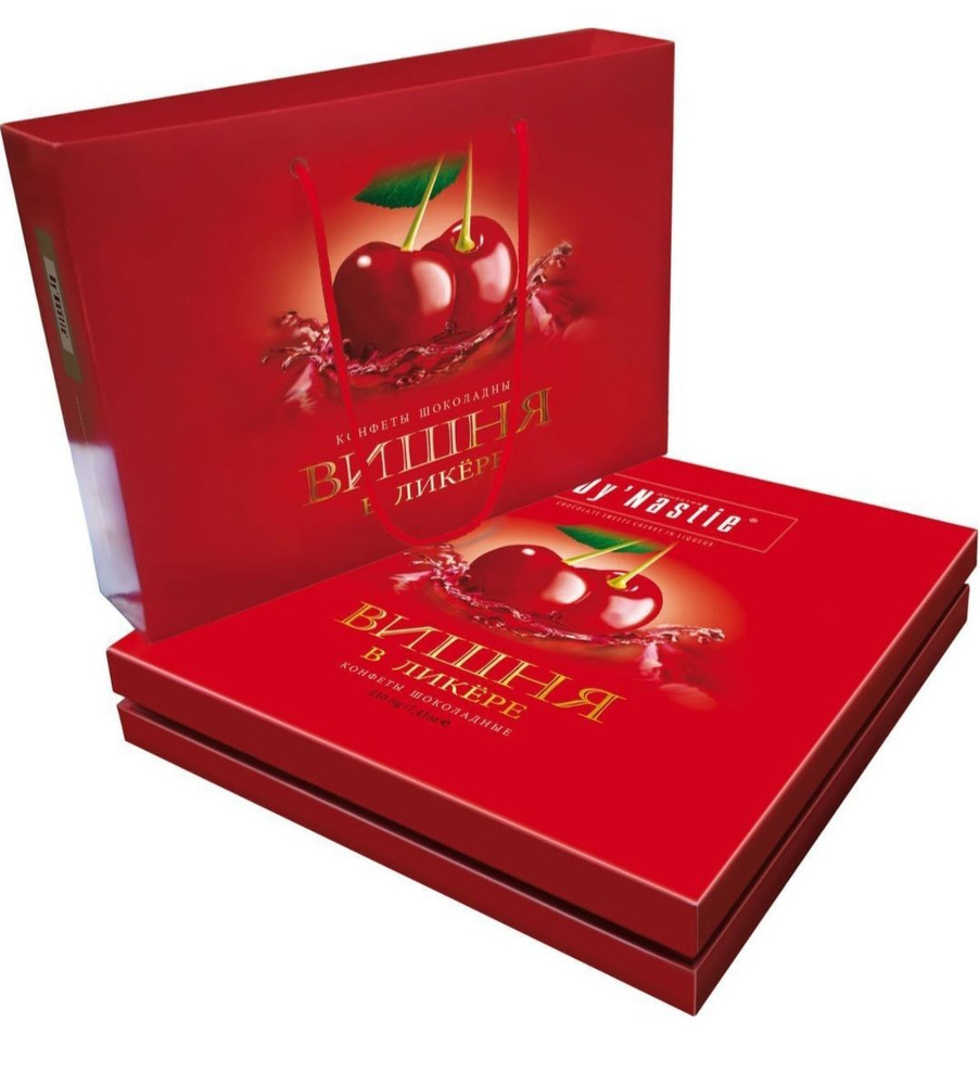 Конфеты "Dy'Nastie" ВИШНЯ В ЛИКЕРЕ, 220 г., Династия подарочная сумка ...