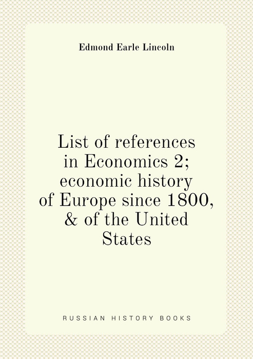 List of references in Economics 2; economic history of Europe since ...