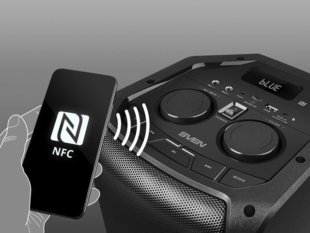 SVEN PS-710 Беспроводная портативная bluetooth колонка с подсветкой / Музыкальная переносная ...