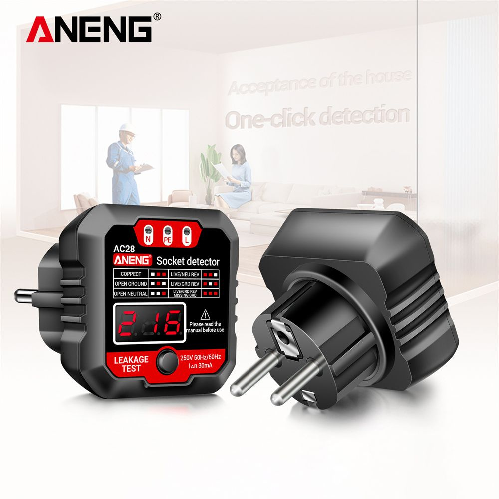 ANENG AC28 тестер розеток с проверкой полярности, 50/60 Гц купить на ...