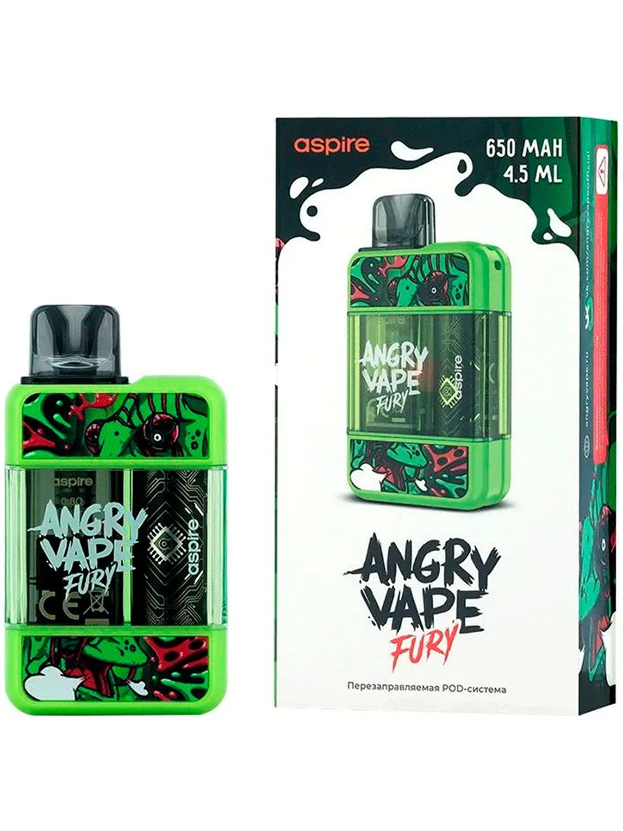 BRUSKO Angry Vape Fury, 650mAh, Зелёный купить на OZON по низкой цене ...