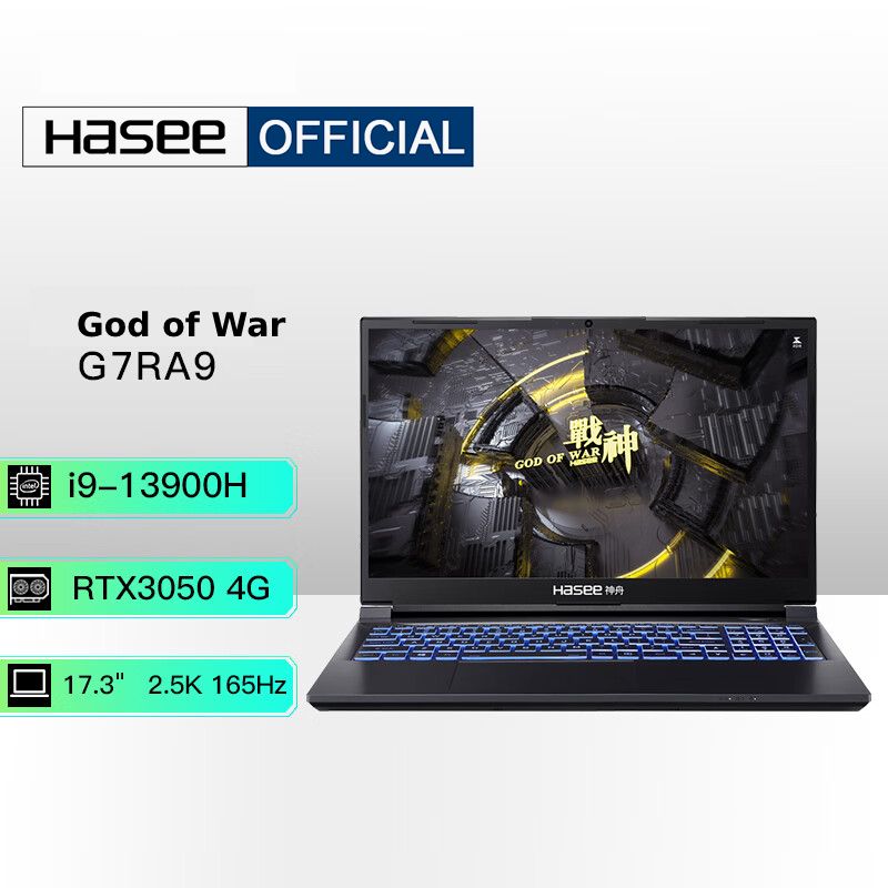 Игровой ноутбук Hasee, 17.3, 13th Intel I9-13900H G7-RA9, 16 ГБ, NVIDIA ...