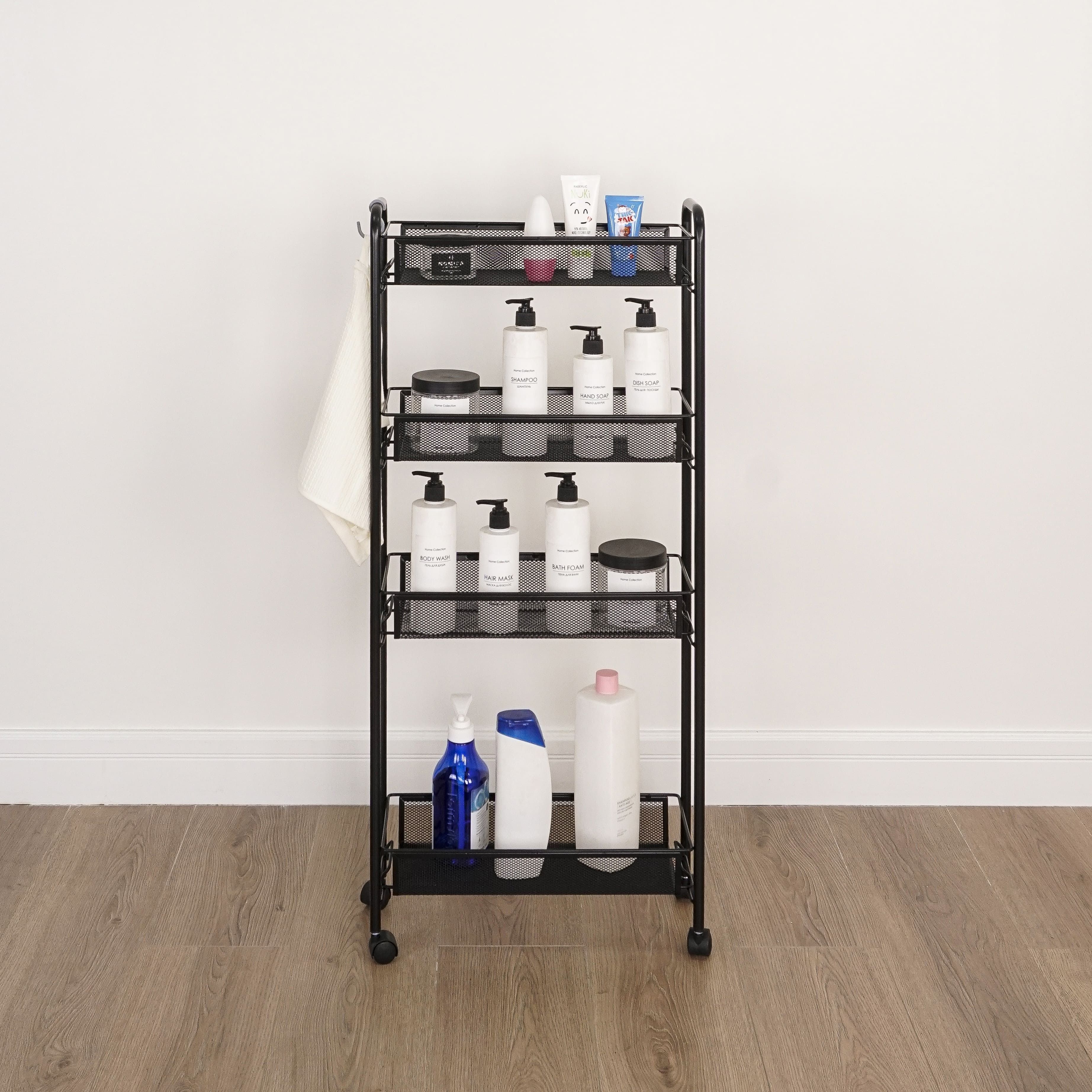 Этажерка ЗМИ Ладья 14К для кухни на колесиках металлическая узкая ...