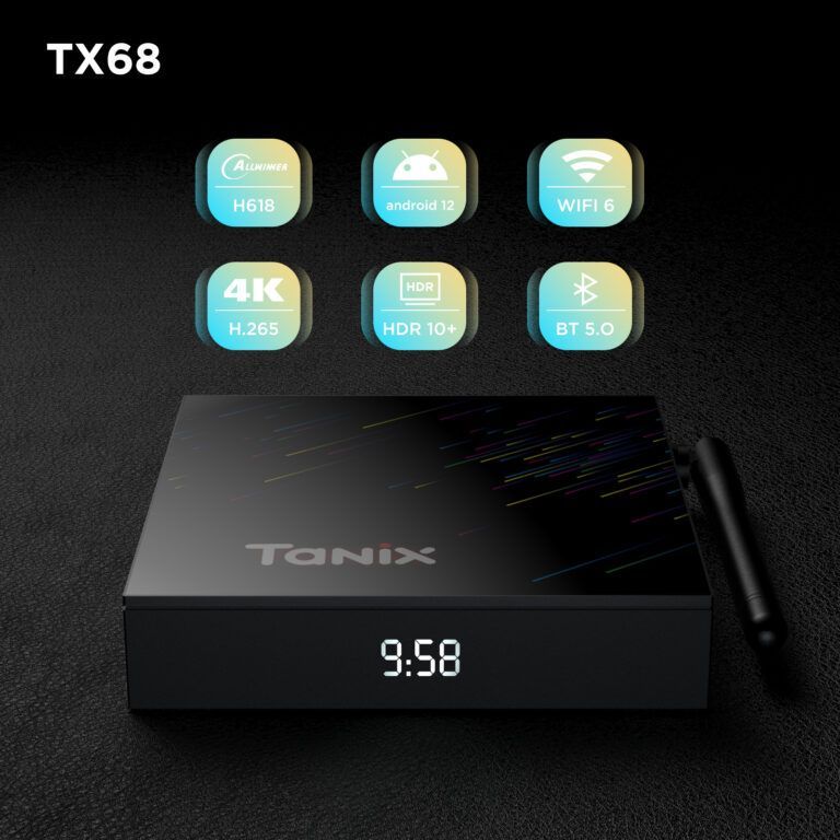 Медиаплеер Tanix TX68, HDMI, RJ-45 Ethernet, USB, TF, черный, Android ...
