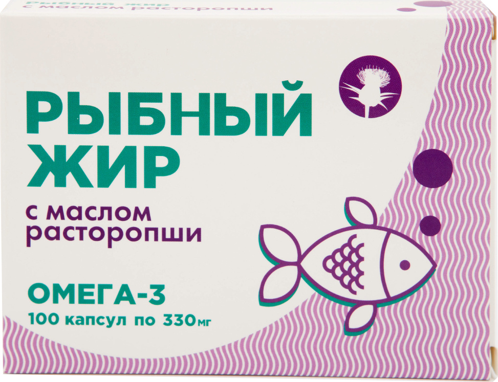 Рыбный жир с маслом расторопши 100 капсул - купить с доставкой по ...