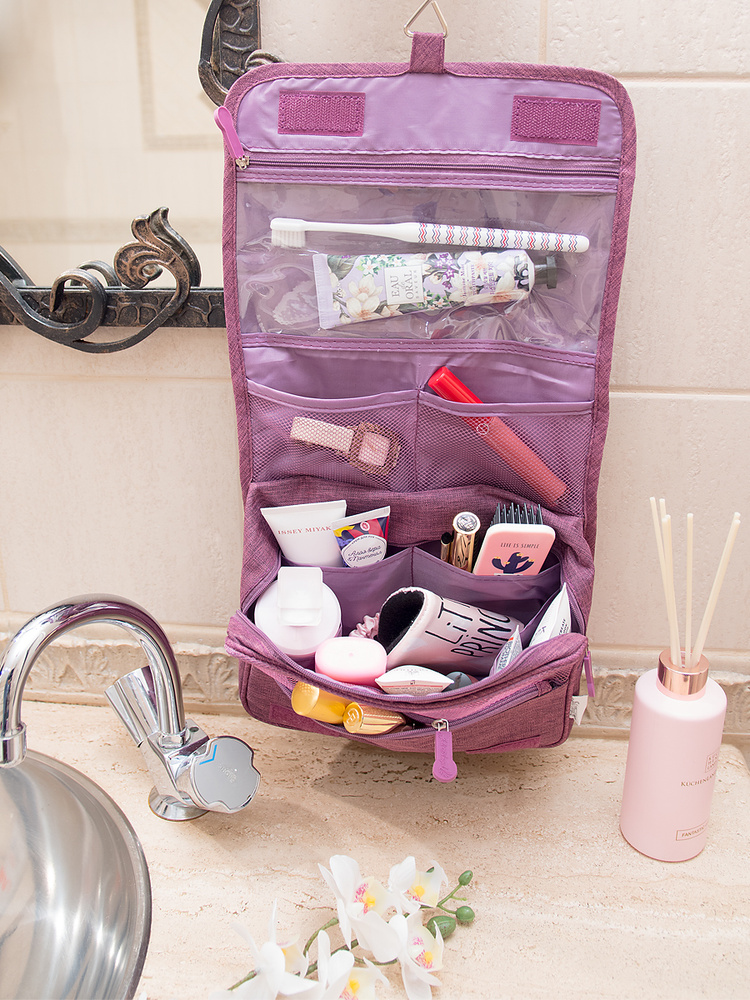 Дорожная подвесная косметичка /органайзер для туалетных принадлежностей ...