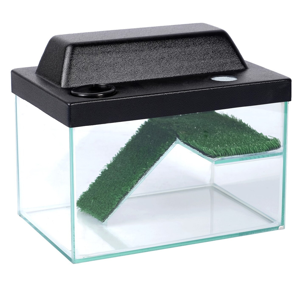 Террариум для черепах 12л, с крышкой, полкой и лесенкой, 30*20*20 см ...