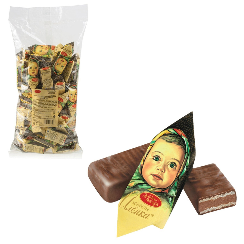 Конфеты шоколадные КРАСНЫЙ ОКТЯБРЬ "Аленка", вафельные, молочно ...