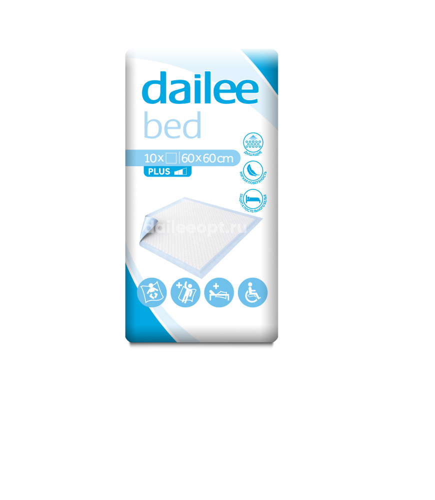 Dailee Bed - одноразовые впитывающие пеленки, 60x60 см, 10 шт. - купить ...