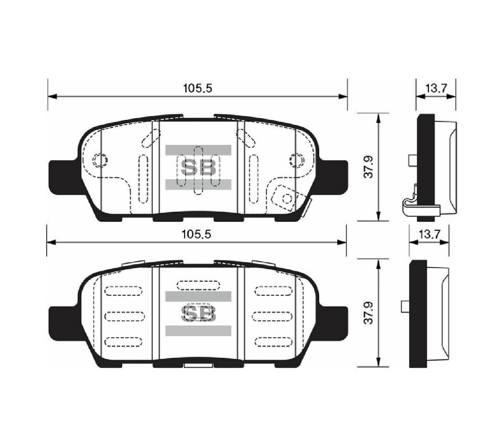 Колодки тормозные Sangsin Brake SP1250 Задние - купить по низким ценам ...