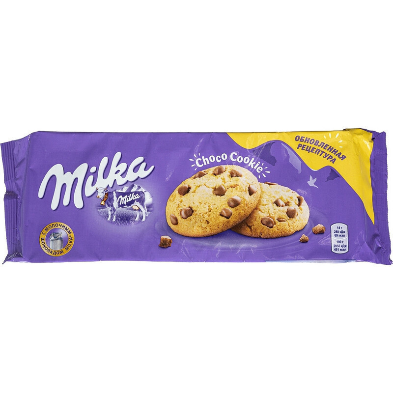 Печенье Milka с кусочками мол.шоколада, 168г - купить с доставкой по ...